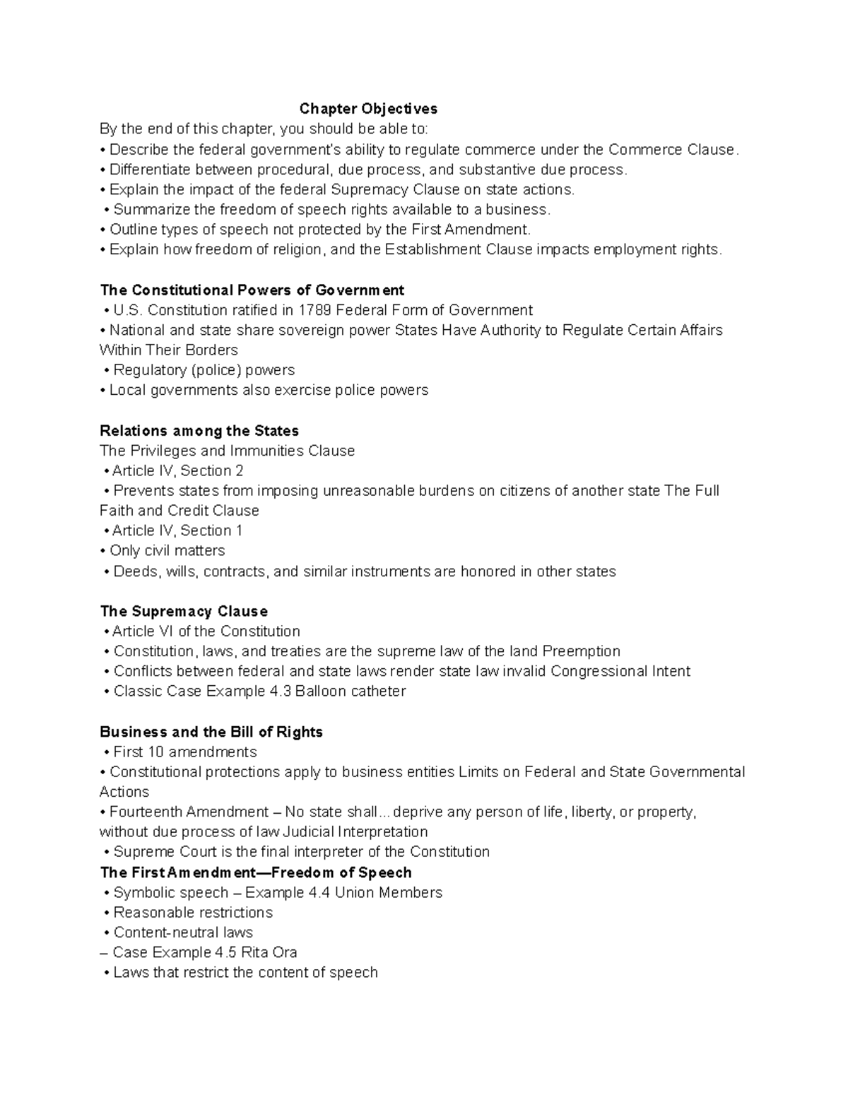 Chapter 4 Business and the constitution - Chapter Objectives By the end ...