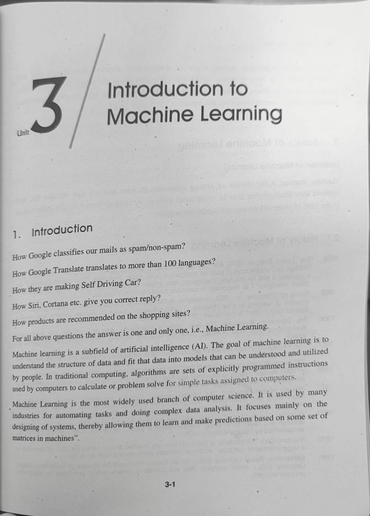 Big data 3 - none - Introduction to Machine Learning Unit 1 ...