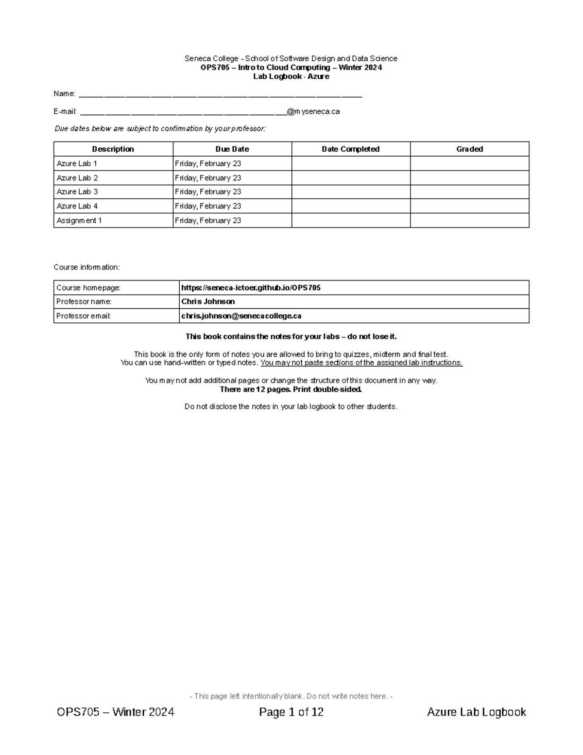 Azure-logbook-2474ed7e3bc51de26c6940f15b6252b5 - Seneca College ...