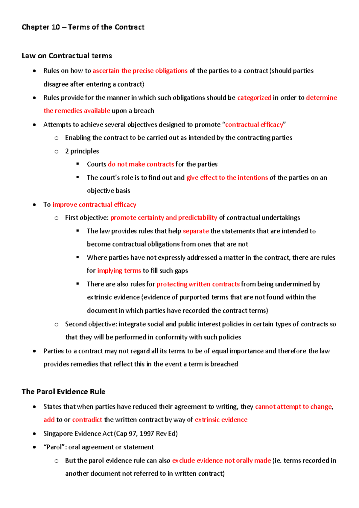 Chapter 10 - Terms of the Contract - Chapter 10 – Terms of the Contract ...