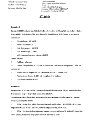QCM Fiscalité 2022 Corrigé - FSJES Mohammedia TD-Fiscalité – S Groupes 5 et 6 Pr. M’bark OUASHIL ...