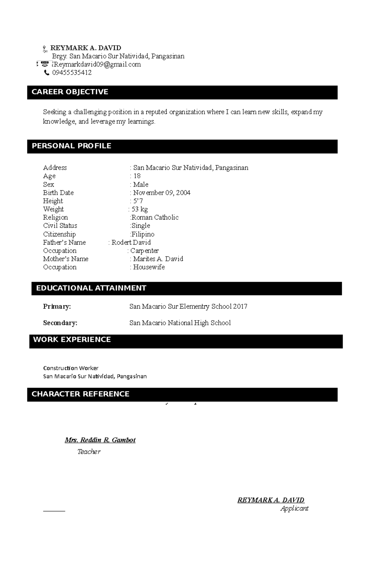 Remark Resume - Gshshscvwhwggtoward a common goal, Leaders must create ...
