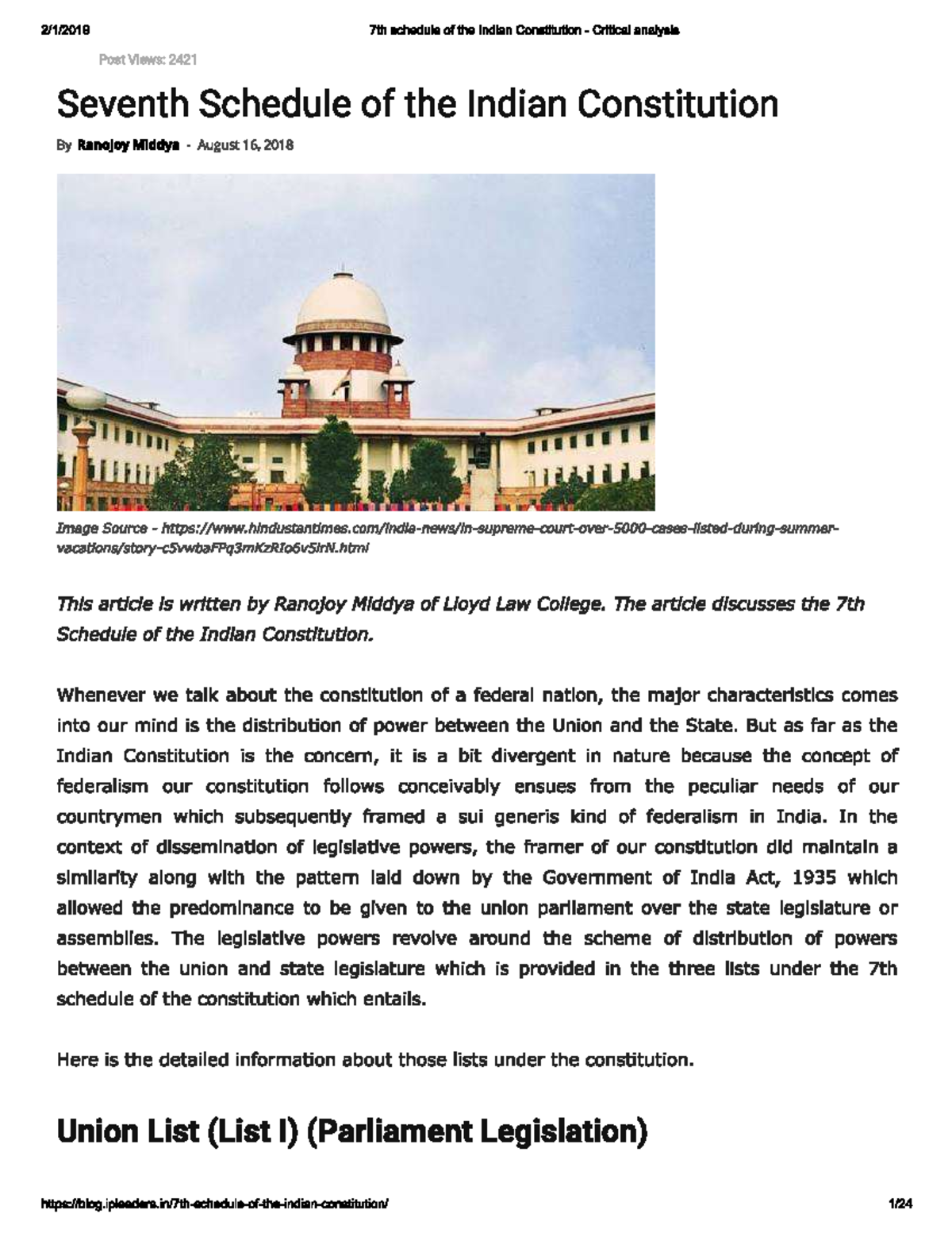 7th schedule Site - Summary MBA - 7th schedule of the Indian ...