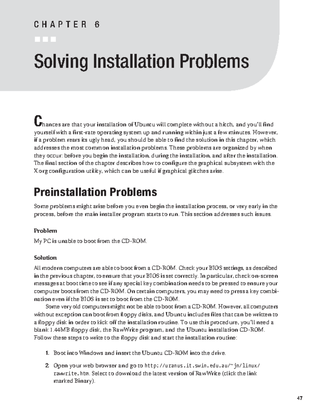 Chapter 06 - Solving Installation Problems - CHAPTER 6 Solving ...