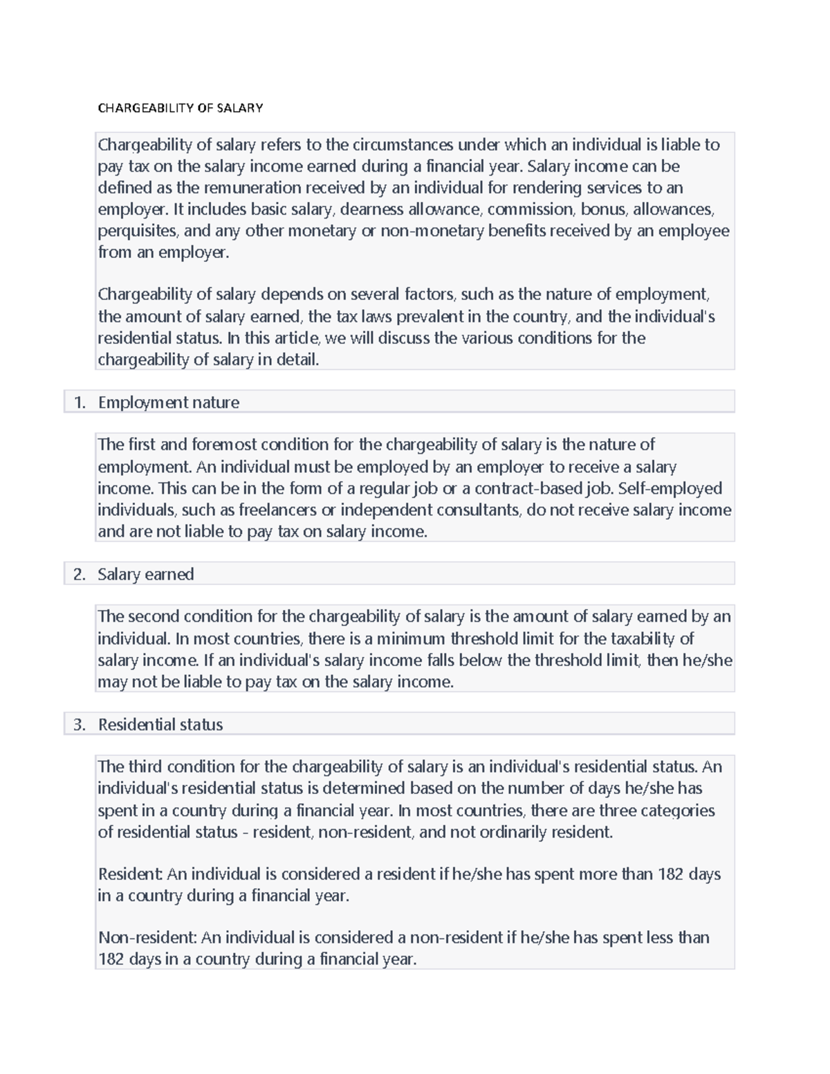 Chargeability OF Salary - CHARGEABILITY OF SALARY Chargeability of ...