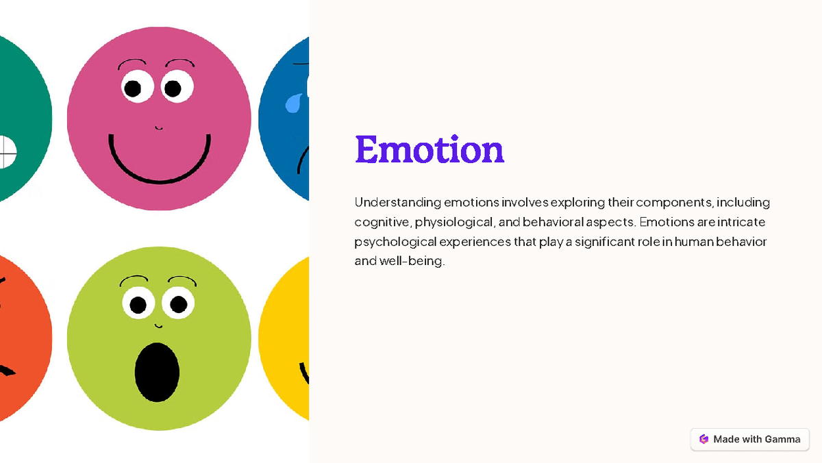 Emotion 2ND SEM Basic Themes - Emotion Understanding emotions involves ...