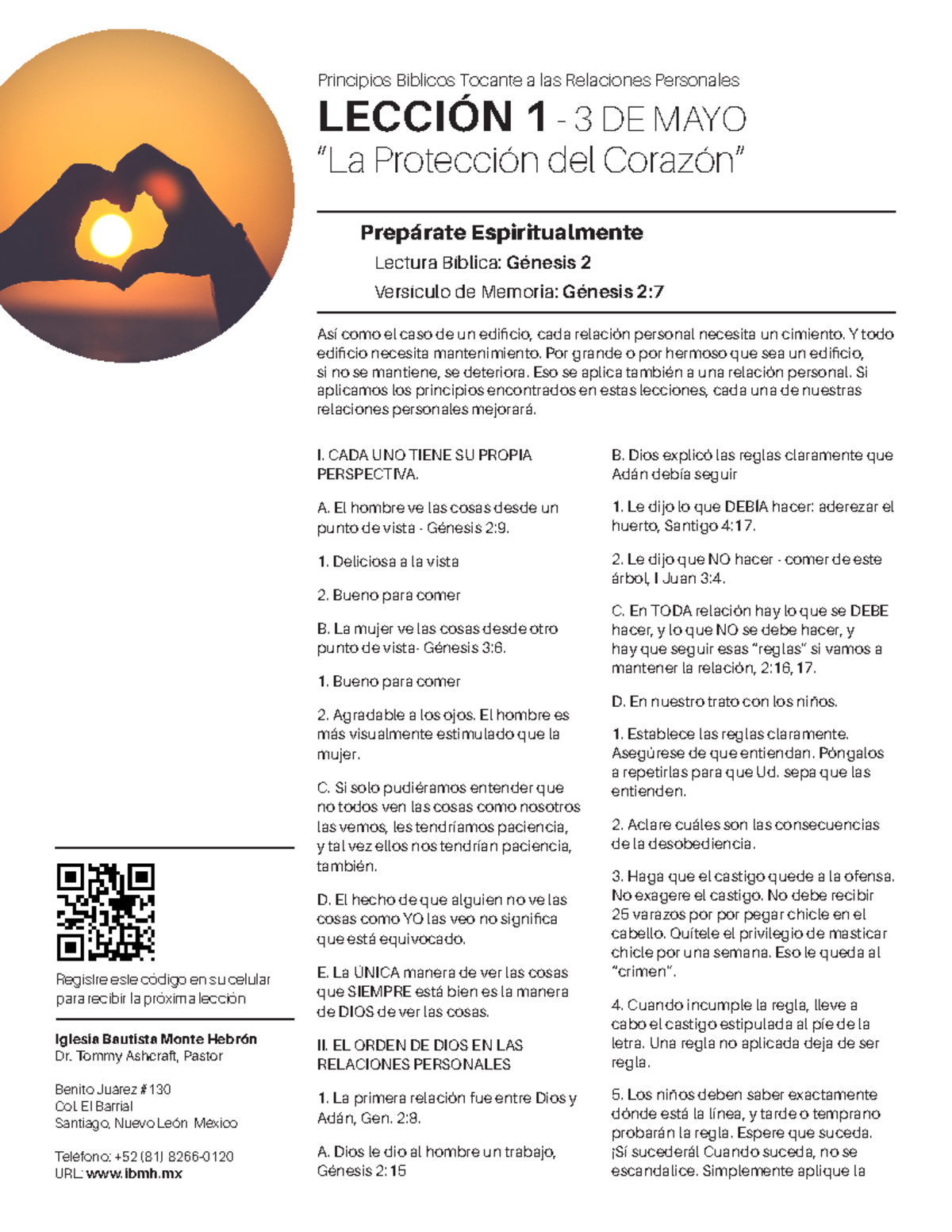 Principios Biblicos Tocante a las Relaciones Personales - Leccion 1 ...