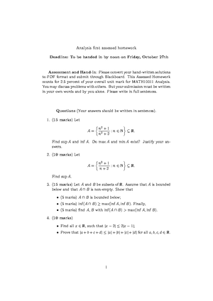 Chapter1 to Chapter6 - MATH10011 Analysis A 1 I. McGillivray Adapted ...
