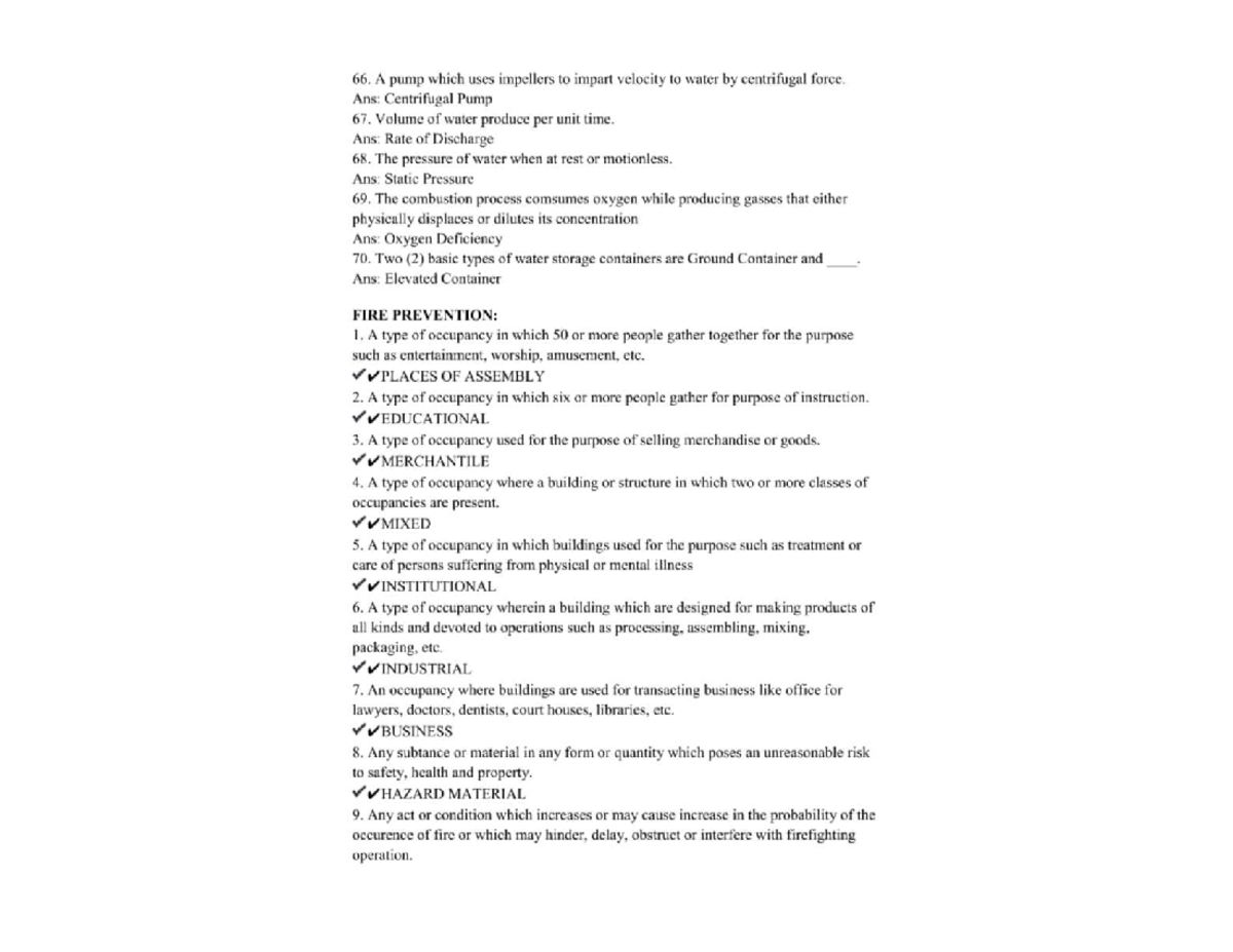 CSC-FOE Reviewer Fire Supression page 5 - BS Law Enforcement - Studocu