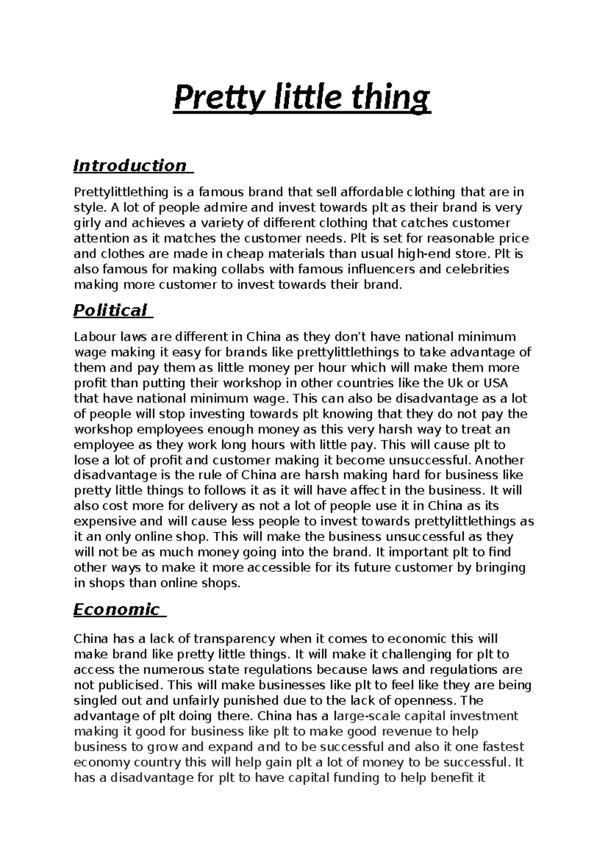 Plt - Pretty little thing Introduction Prettylittlething is a famous ...