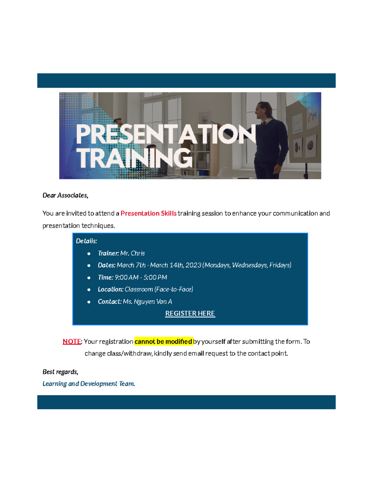 Inivitation Letter - Email templates for training invitation of L&D ...