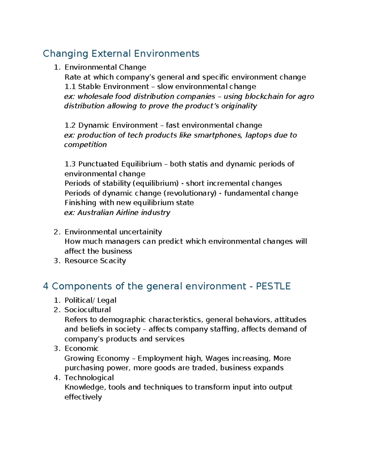 2 MGMT Ch 3 - External Environments - Changing External Environments 1 ...