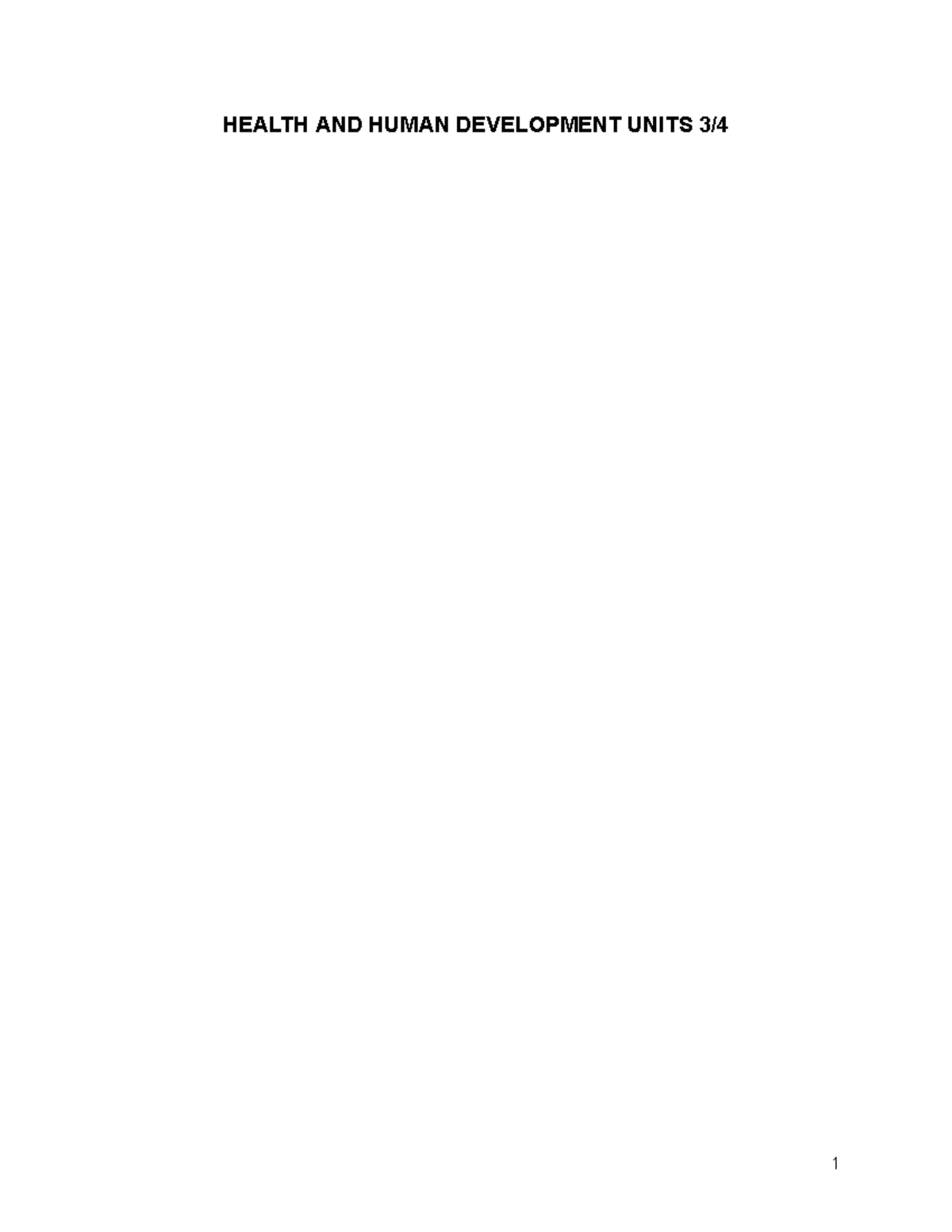 Health and Human Development units 3/4 - HEALTH AND HUMAN DEVELOPMENT ...