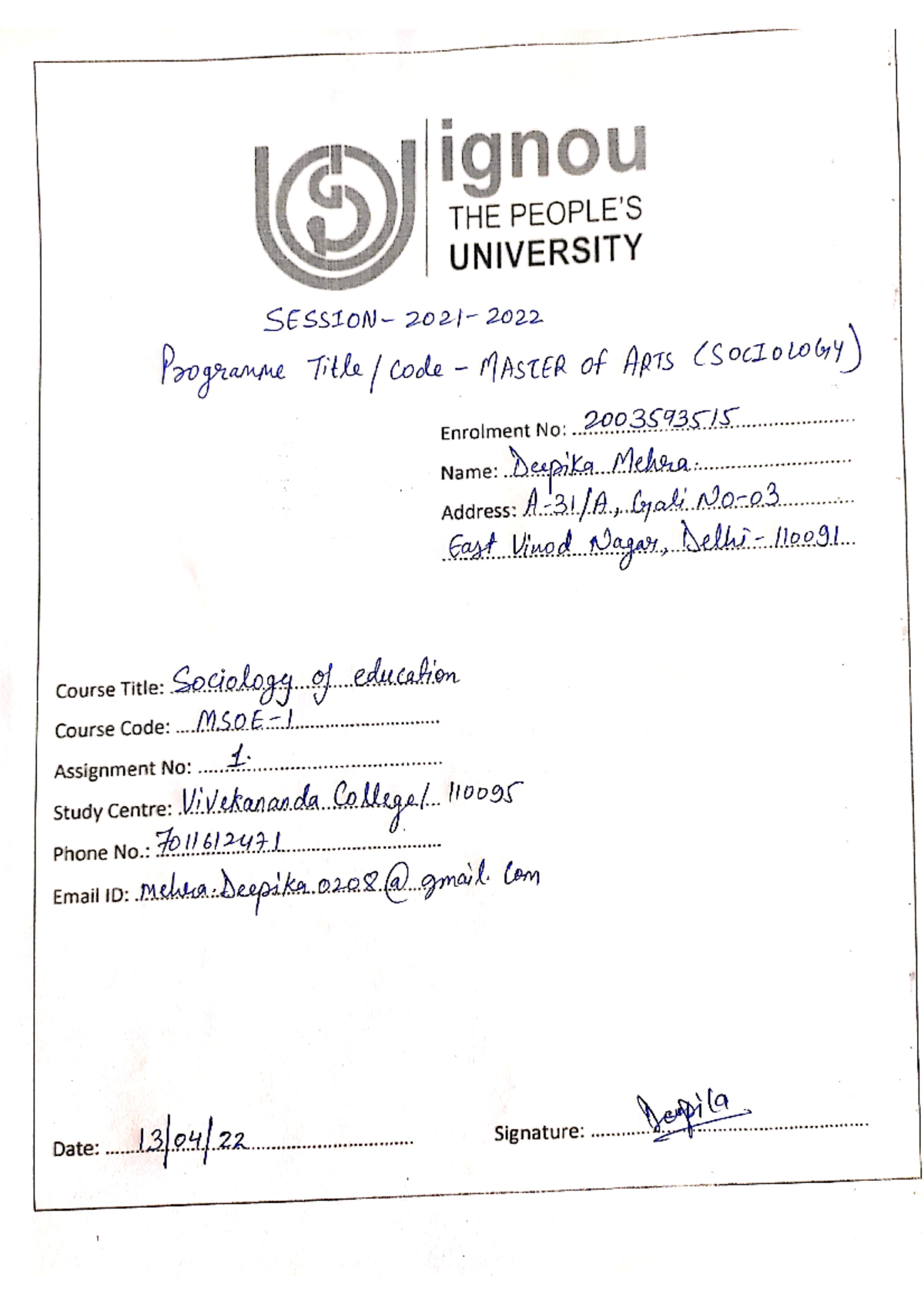 MSOE-1 Sociology of Education - IGNOU - Studocu MSOE-1 Sociology of Education - IGNOU - Studocu