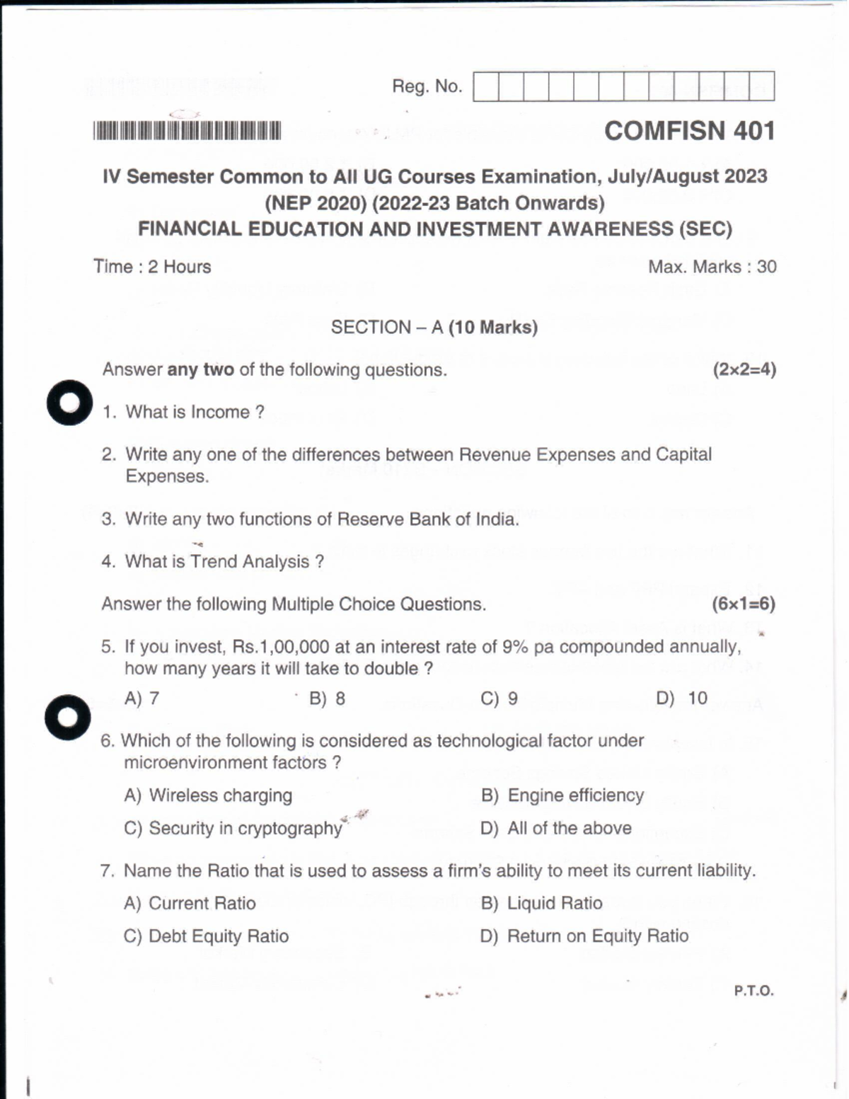 BCA IV Semester Financial Education and Investment Awarness NEP July ...