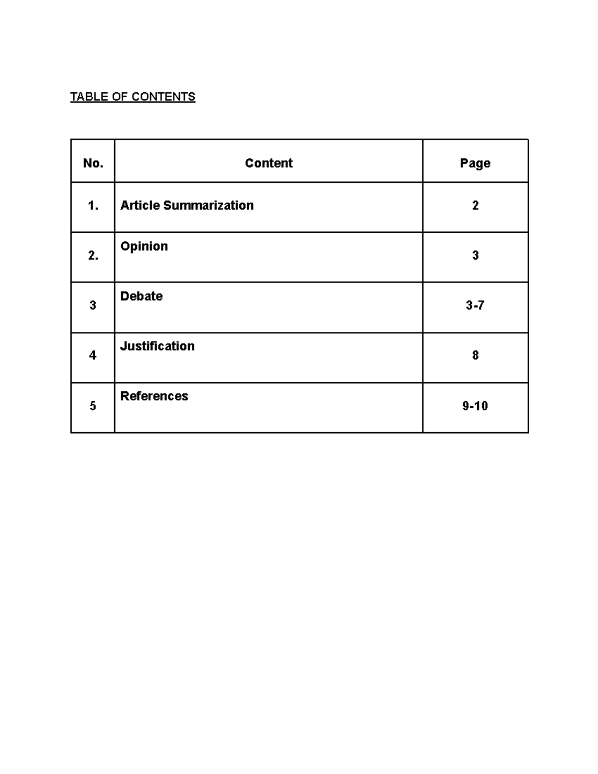Article Review Group 1 TABLE OF CONTENTS No Content Page 1 Article article-review-group-1-table-of-contents-no-content-page-1-article