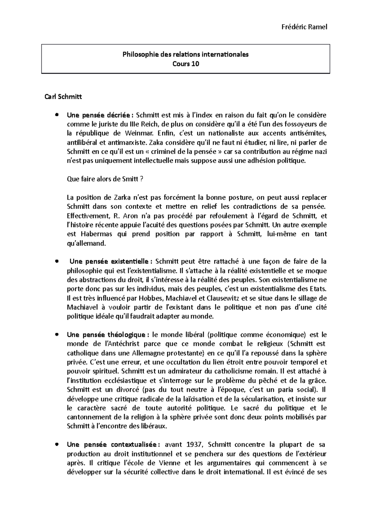 Relations internationale - cours 10 - Frédéric Ramel Philosophie des ...