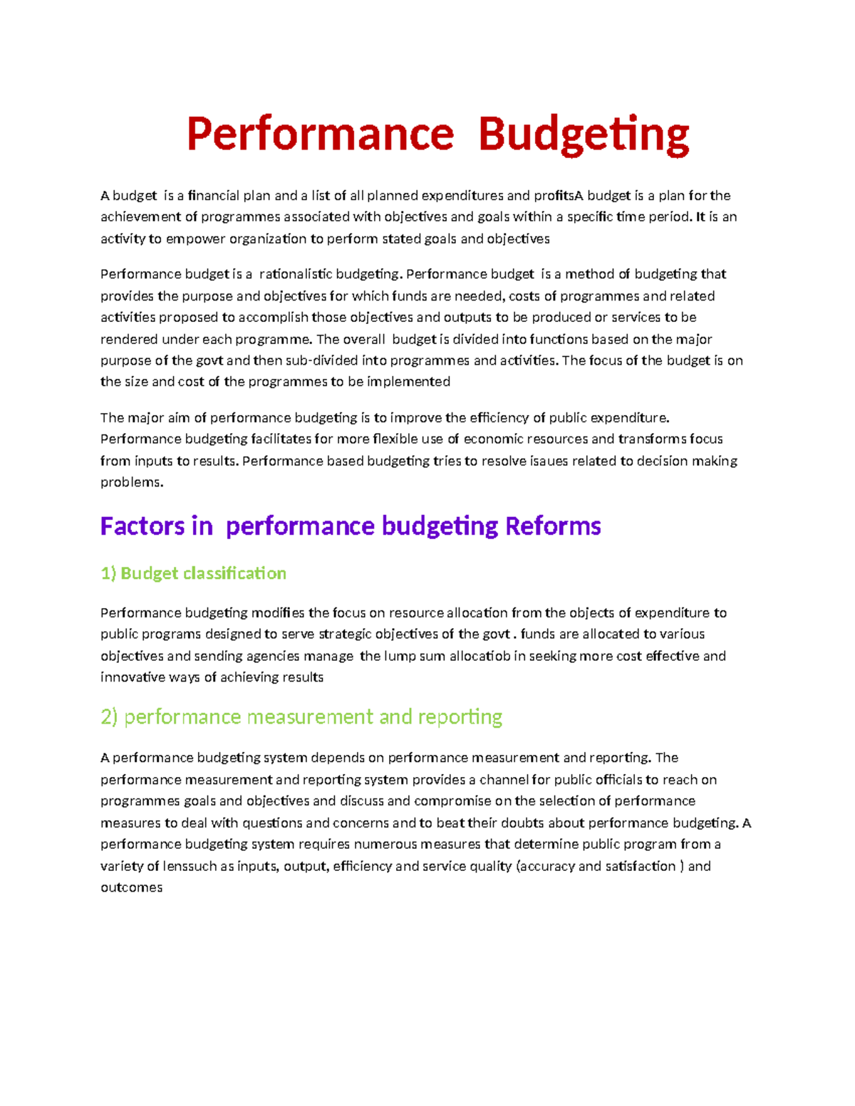 Performance budgeting - It is an activity to empower organization to ...