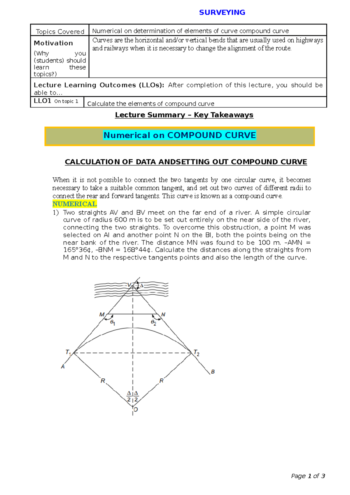 CDT29 week10 - SURVEYING Topics Covered Numerical on determination of ...
