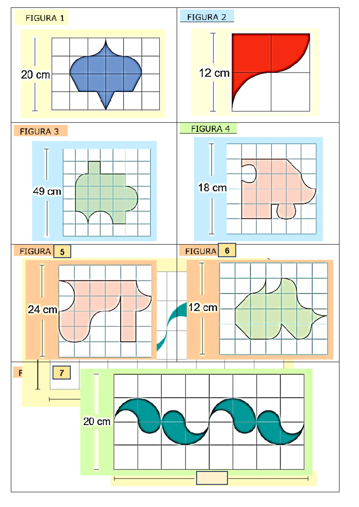 Ficha AREA DE Figuras Irregulares - Matematica I - FIGURA 1 FIGURA 2 20 ...