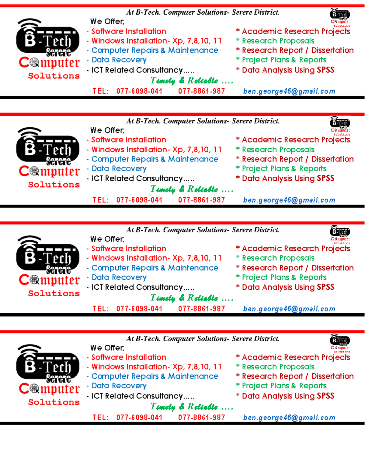 Sticker b tech Double PAGE - At B-Tech. Computer Solutions- Serere ...