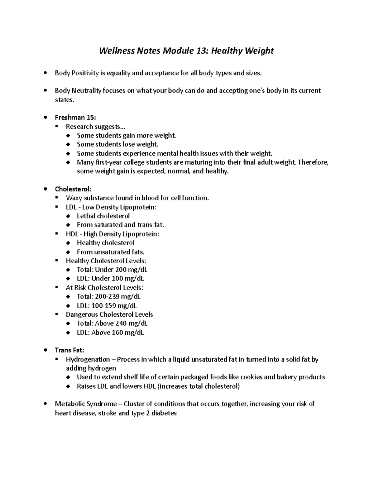 Wellness Notes Module 13 - Body Neutrality focuses on what your body ...