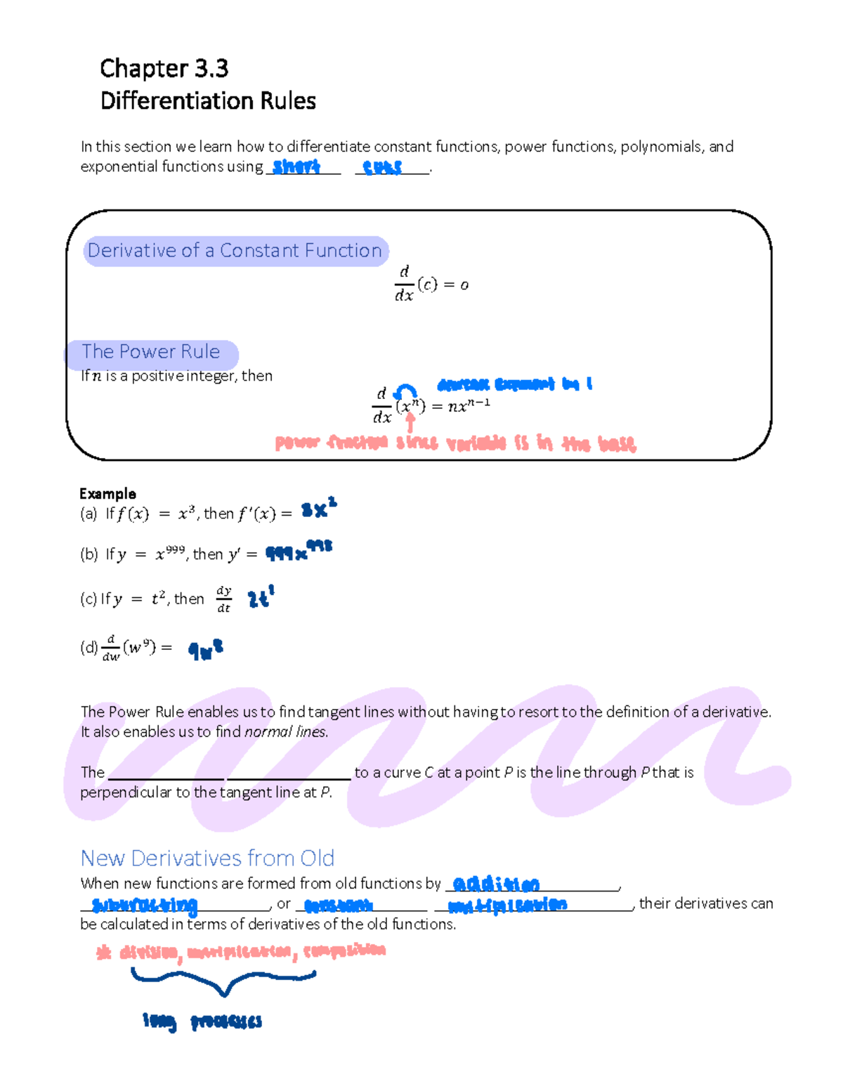 Section 3.3; Proff. Martinez - Chapter 3. 3 Differentiation Rules In ...