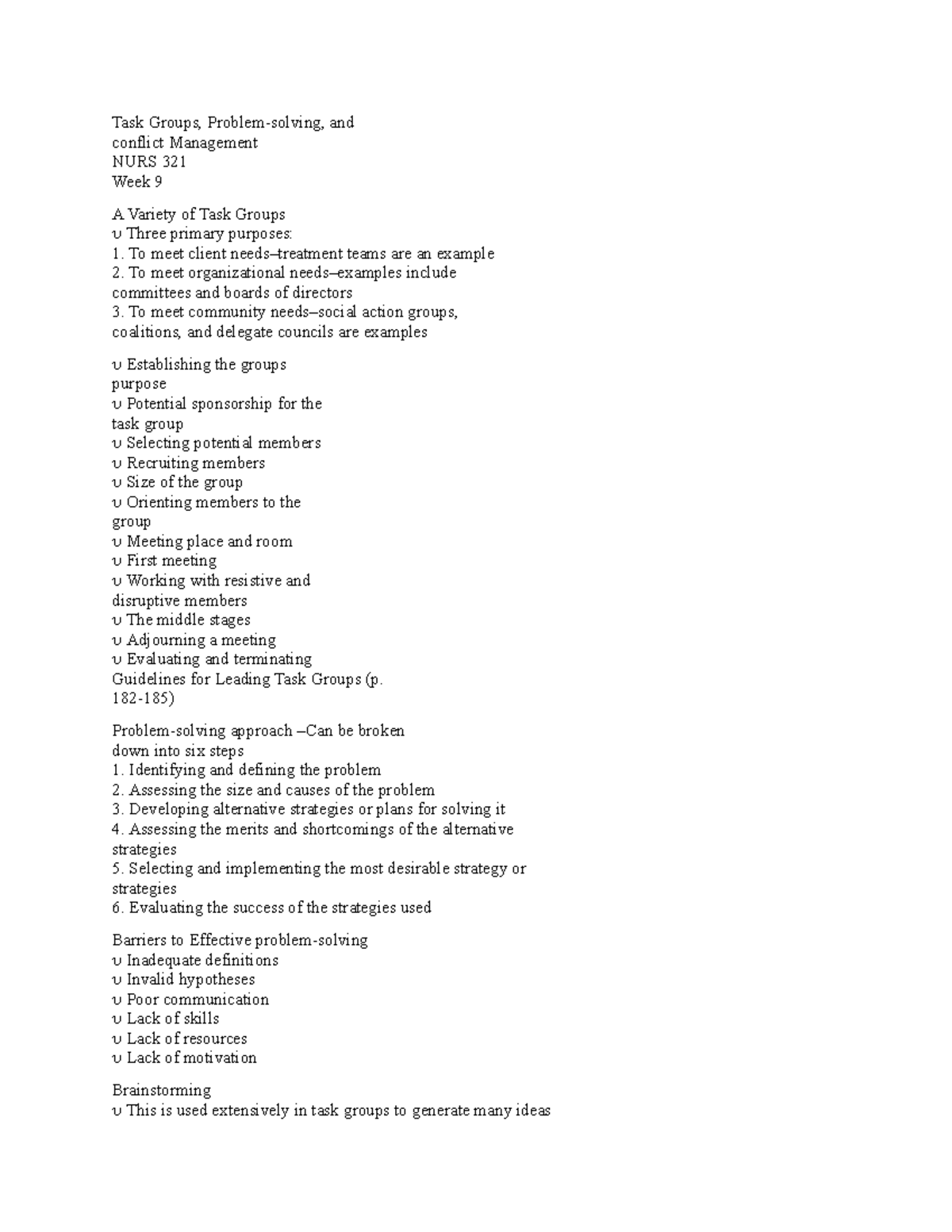 Group problem solving and conflict management - Task Groups, Problem ...