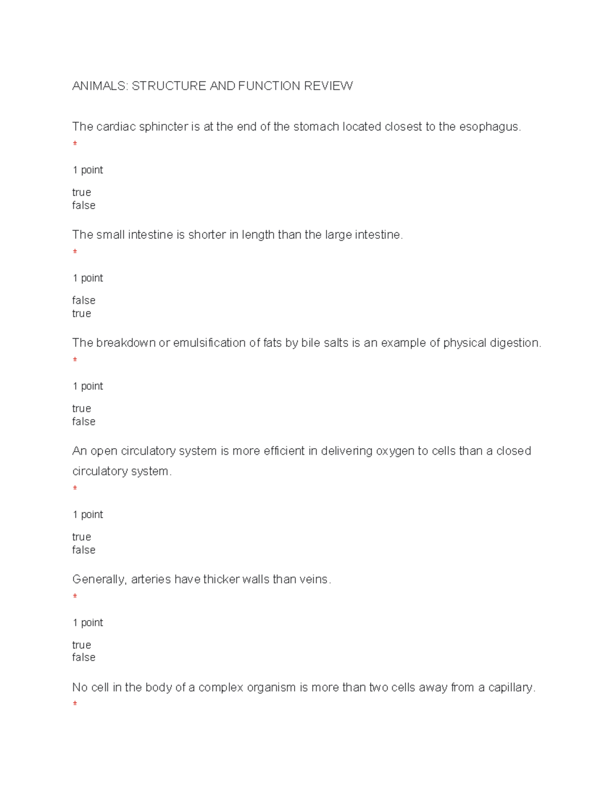 Animals - GOOD - ANIMALS: STRUCTURE AND FUNCTION REVIEW The cardiac ...