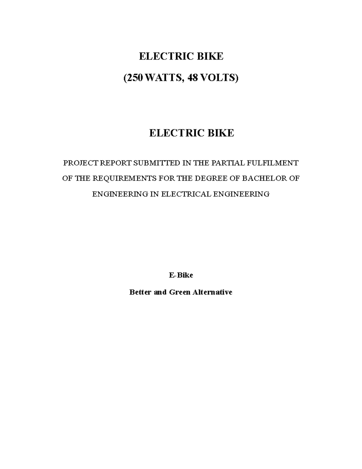 239187149 Project Electric Bike - ELECTRIC BIKE (250 WATTS, 48 VOLTS ...