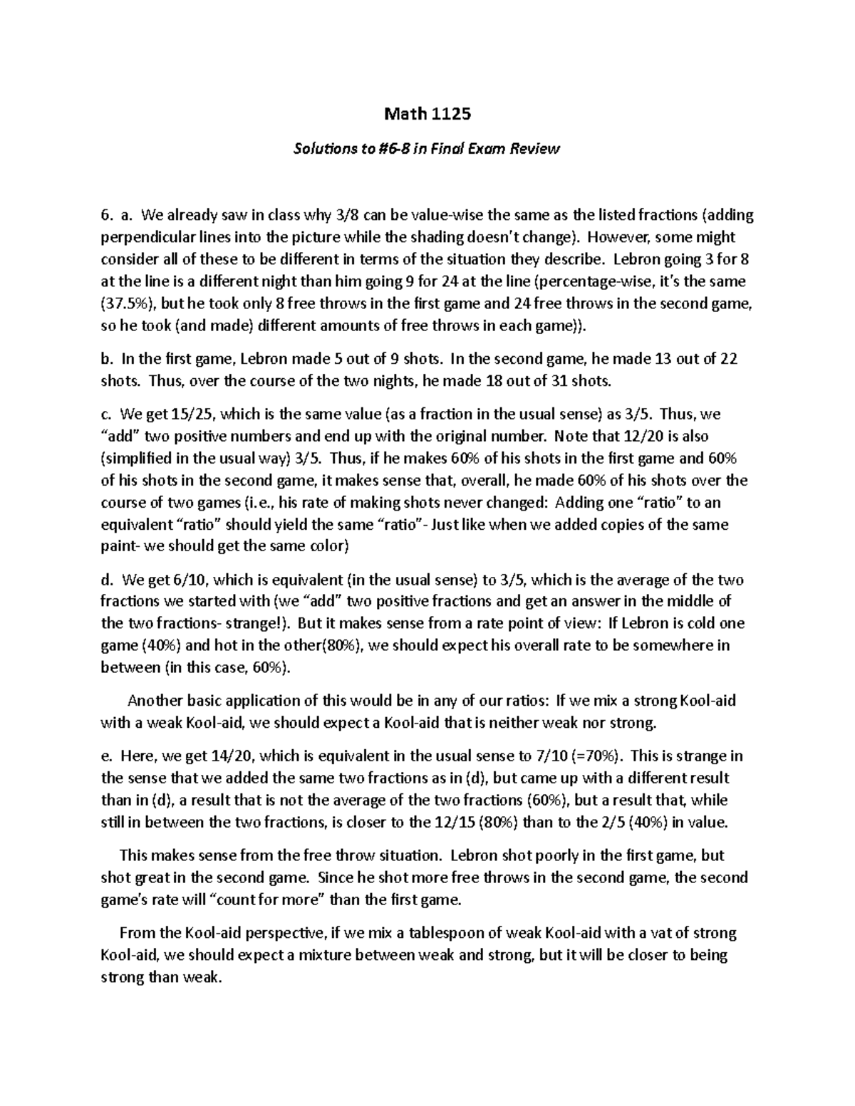 1125Final Review - Last 3 Answers - Math 1125 Solutions to #6-8 in ...