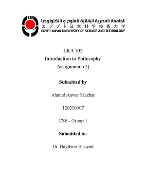 Assignment 2 - LRA 102 - 120210007 -Ahmed Anwar Mazhar - LRA 102 ...