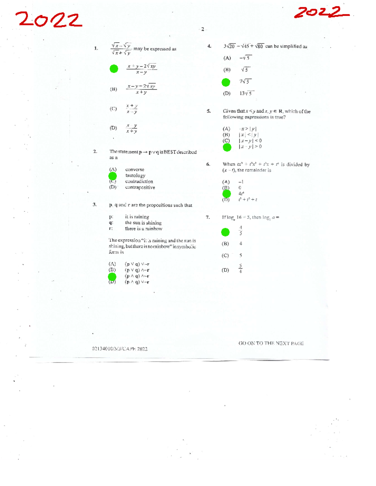 2022 Pure Maths Unit 1 P1 Solutions - Pure Mathematics - Studocu