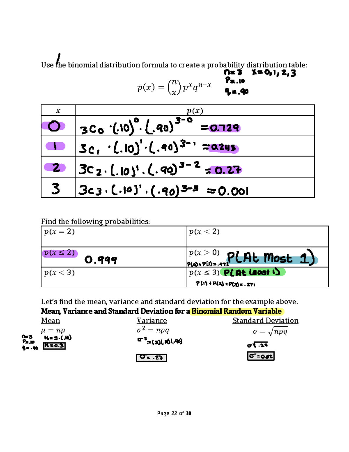 Elementary To Statistics (22) - Page 22 of 30 Use the binomial ...