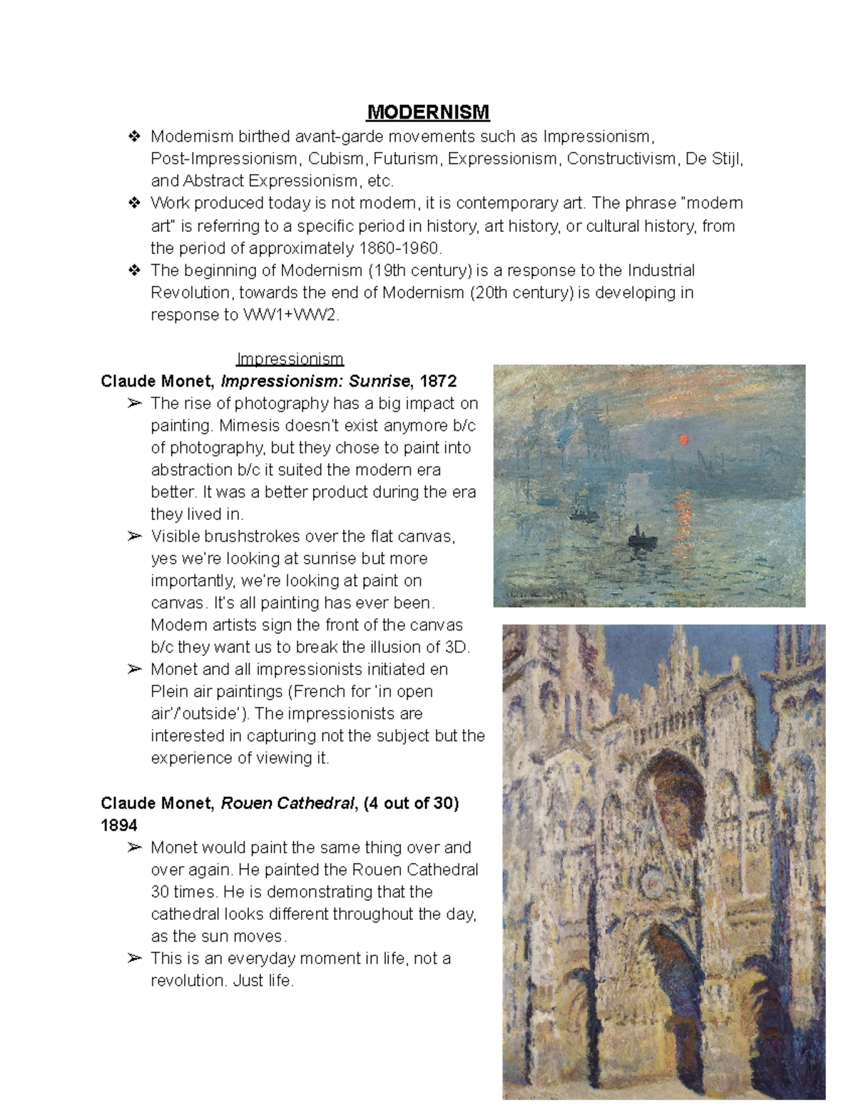 Modernism - Work produced today is not modern, it is contemporary art ...