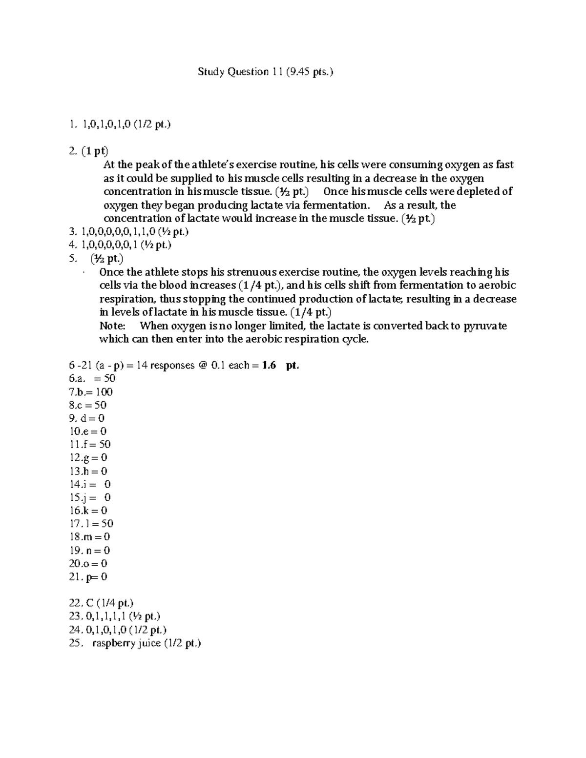 Sq11 - Study questions 11 answers - Study Question 11 (9 pts.) 1,0,1,0 ...