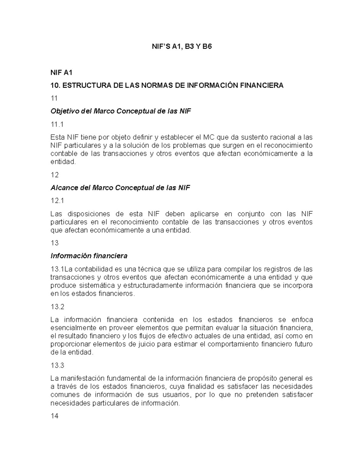 NIF A-1, B-3 Y B-6 - NIF’S A1, B3 Y B NIF A 10. ESTRUCTURA DE LAS ...