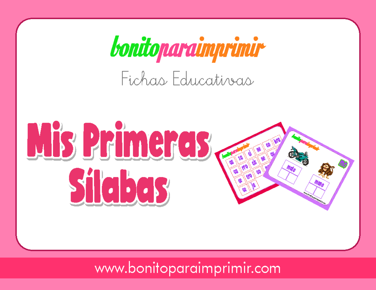 Mis primeras silabas - bonitoparaimprimir - ####### Fichas Educativas ...