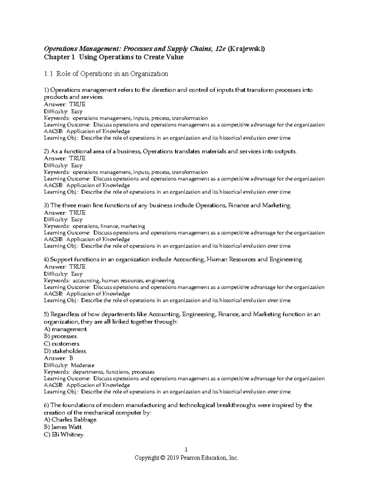 9780134742298 krajewski om12 tb 01 - Operations Management: Processes ...