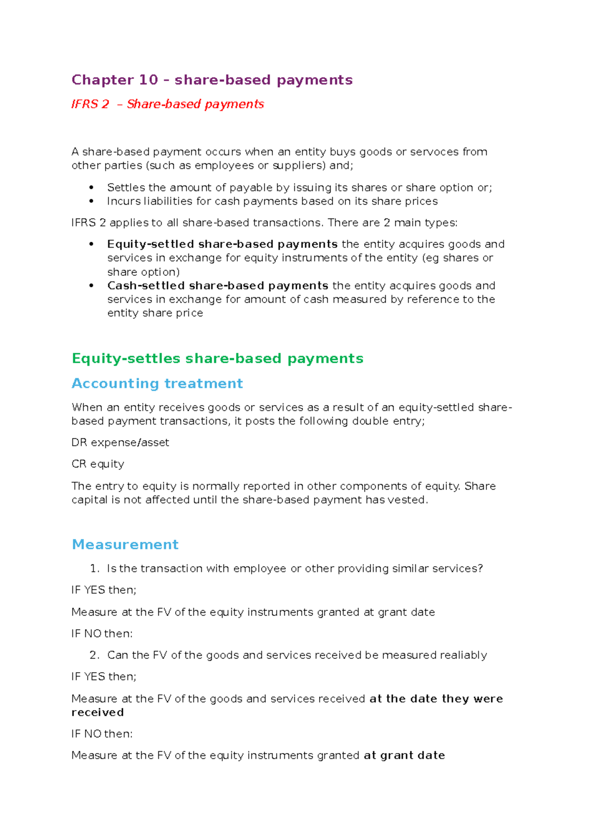 SBR Chapter 10 - Share based payments - Chapter 10 – share-based ...