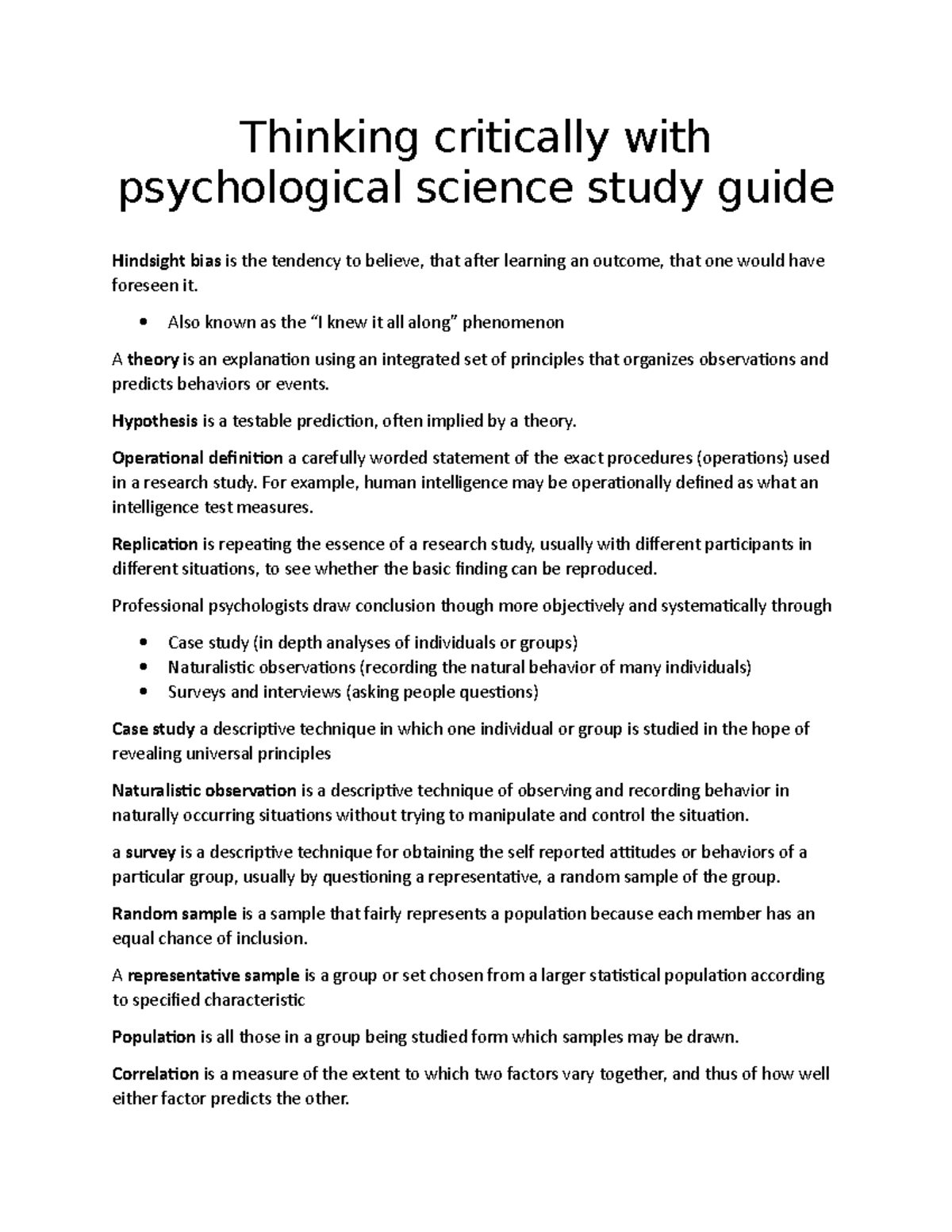 Thinking critically with psychological science study guide - Thinking ...