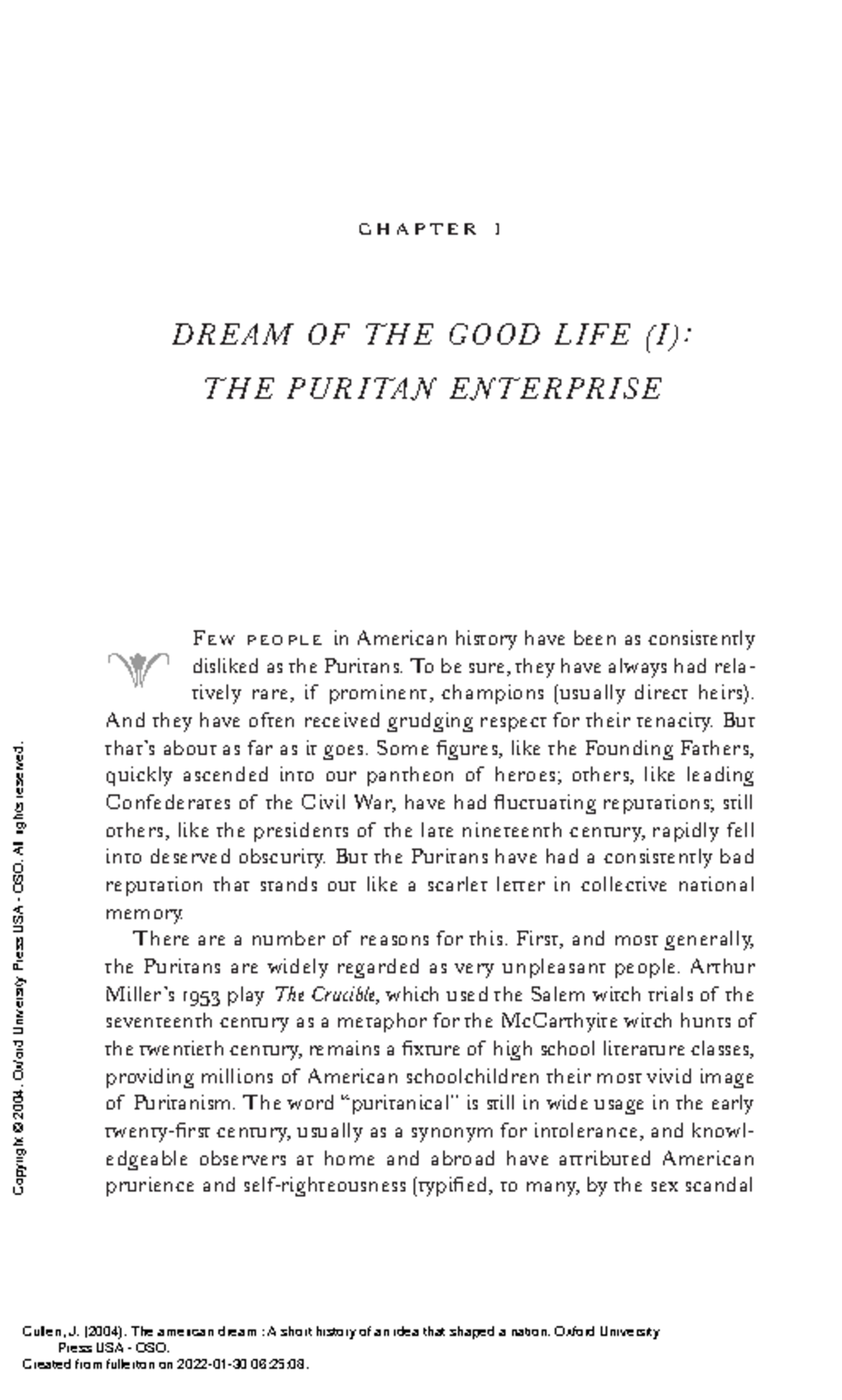 The American Dream A Short History of an Idea That... - ( Chapter 1 ...
