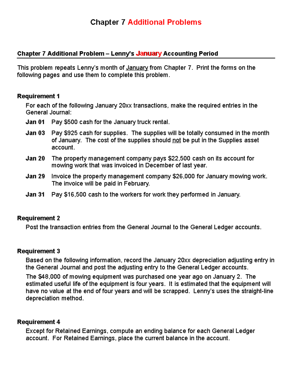 Chapter 07 d - Xtra Problems - Chapter 7 Additional Problems Chapter 7 Additional Problem ...