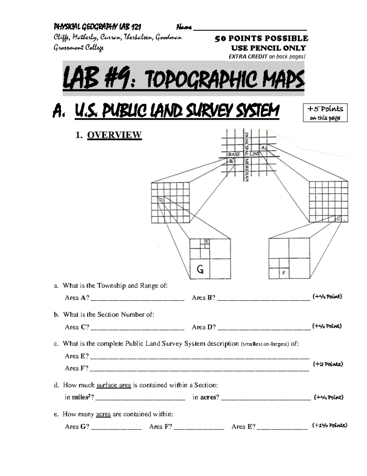 Assign #9 - USGS Topo Maps-1 - PHYSICAL GEOGRAPHY LAB 121 Name ...