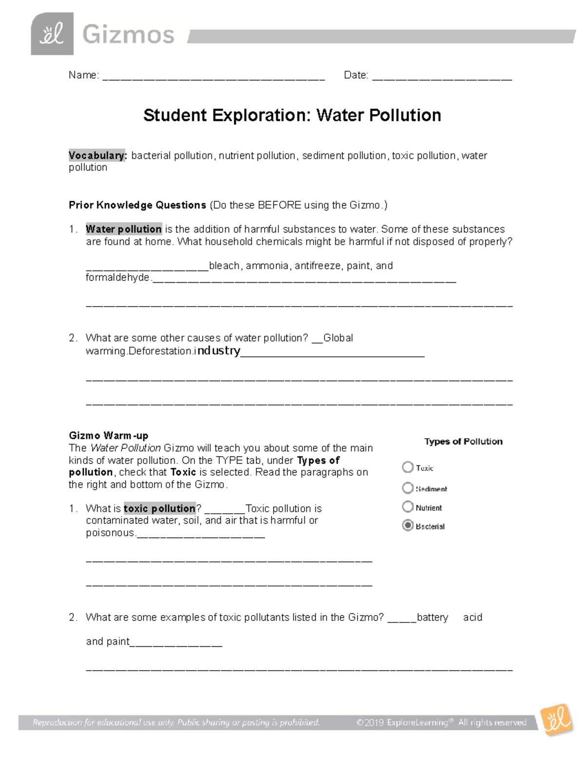 Water Pollution SE - qwertyui - Name ...