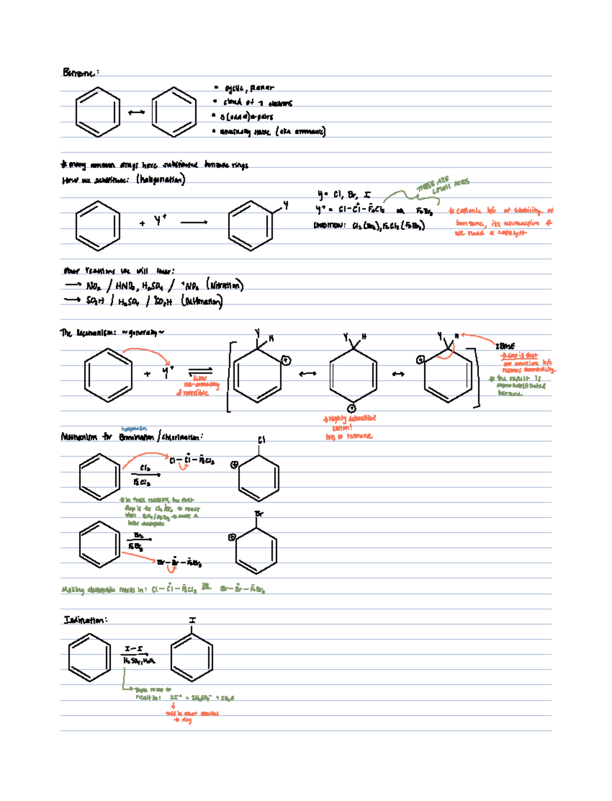 Orgo Lecture 1-25 - klausen sp23 - Benzene cyclic planar cloud of a ...