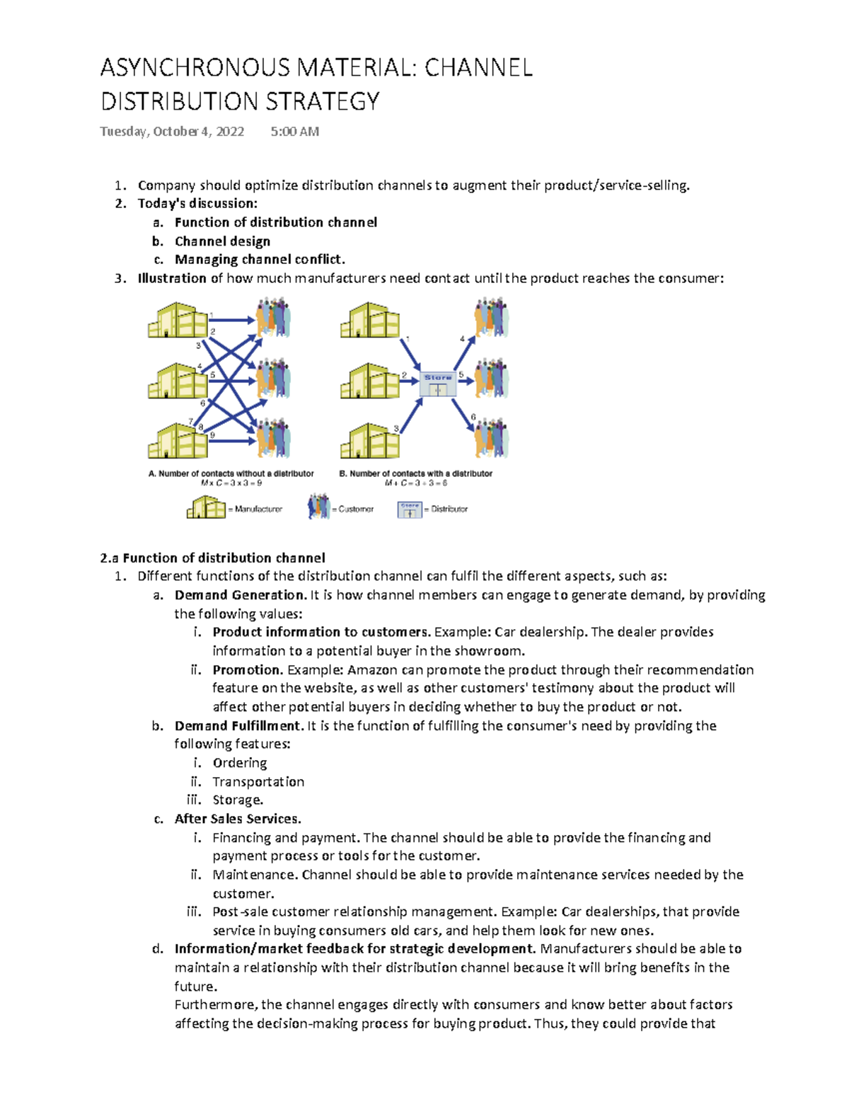 MKT401- Channel Distribution Strategy- Summary - Company should ...