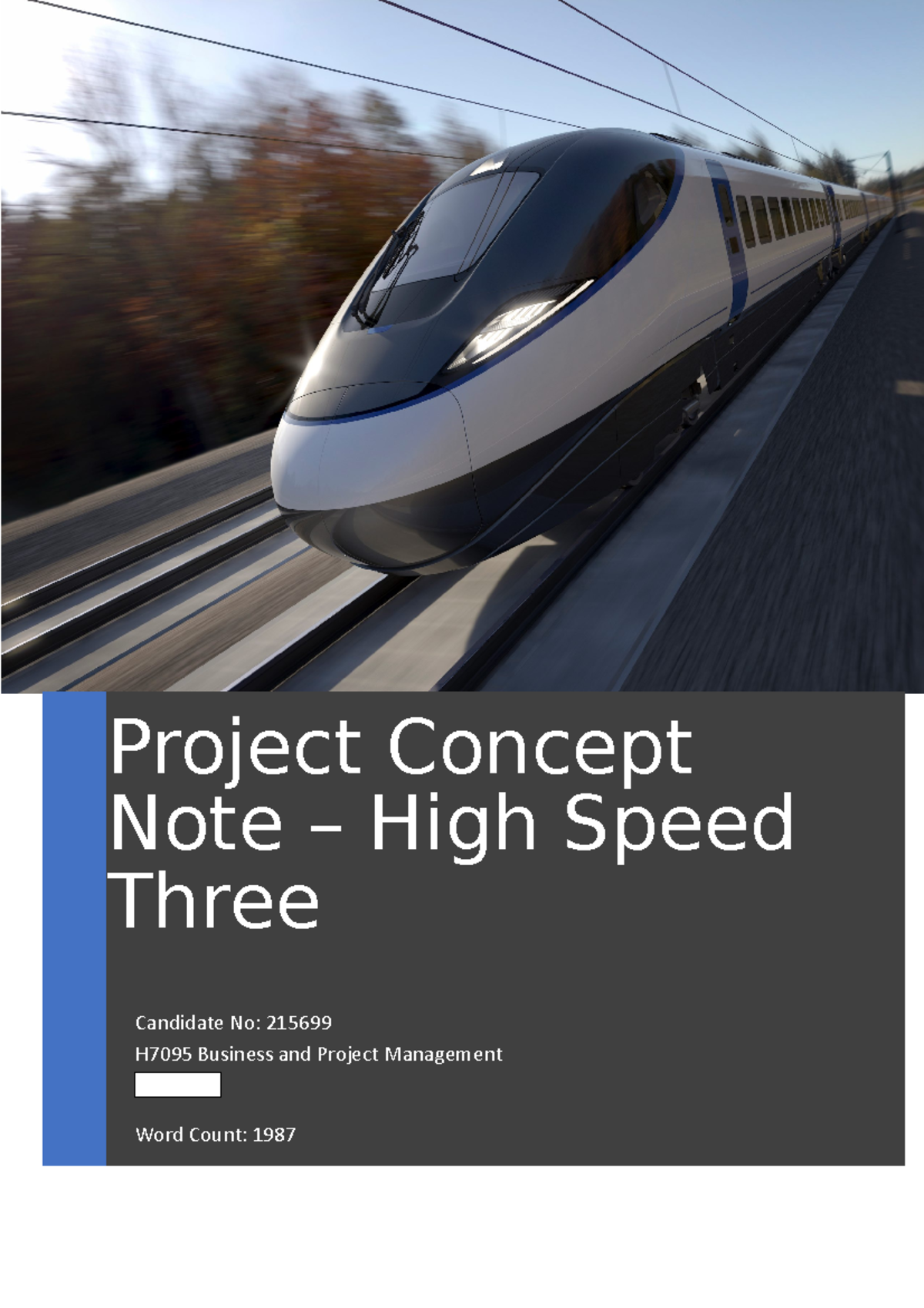 H6103 Project Concept Note - Project Concept Note – High Speed Three ...