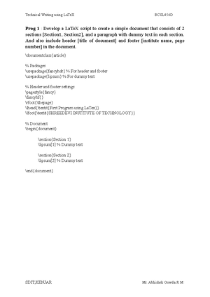 Technical writing with latex - BCSL456D - VTU - Studocu