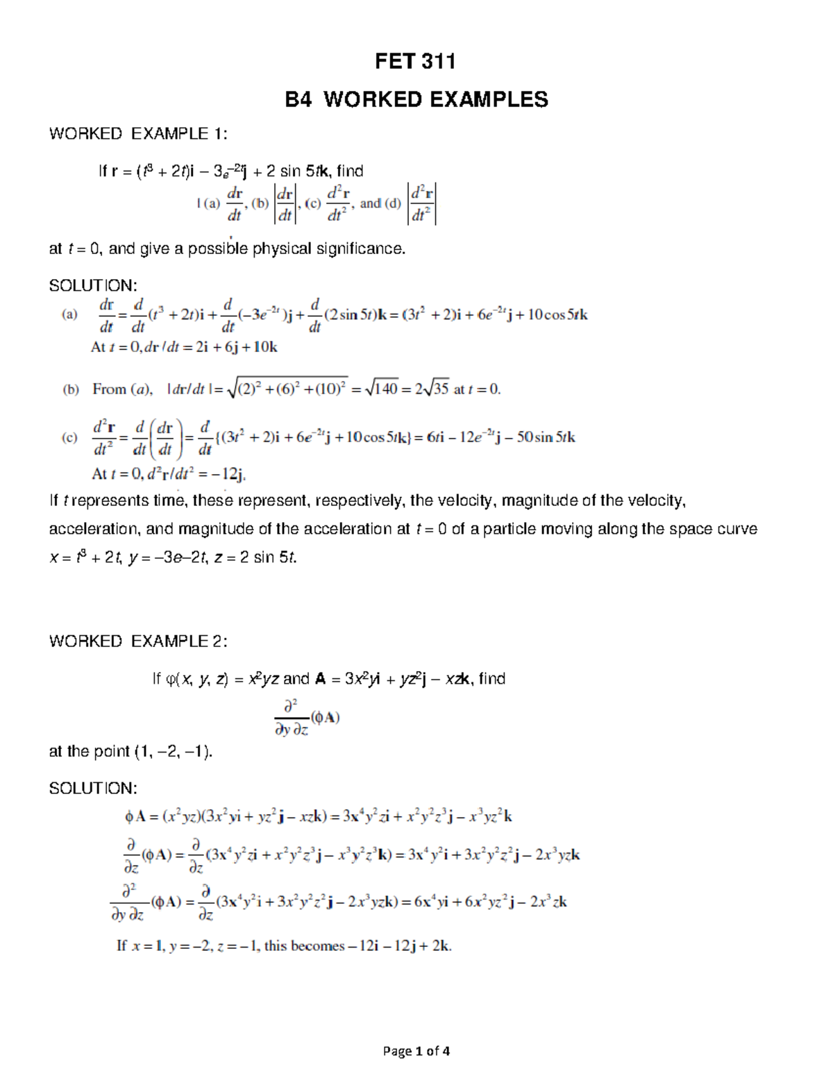 FET 311 C2 VC Worked Examples - FET 311 B4 WORKED EXAMPLES WORKED ...